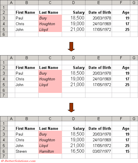Excel Formulas Automatic Expansion
