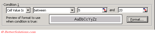 Excel Conditional Formatting Between Values